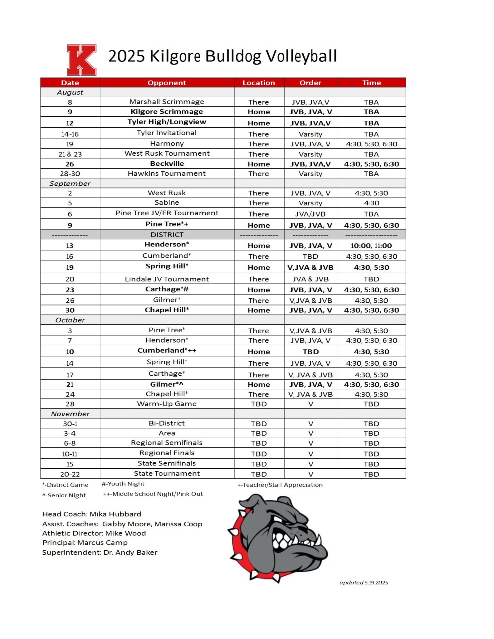 2025 HIGH SCHOOL VOLLEYBALL SCHEDULES | Schedules for all 15 of the ...