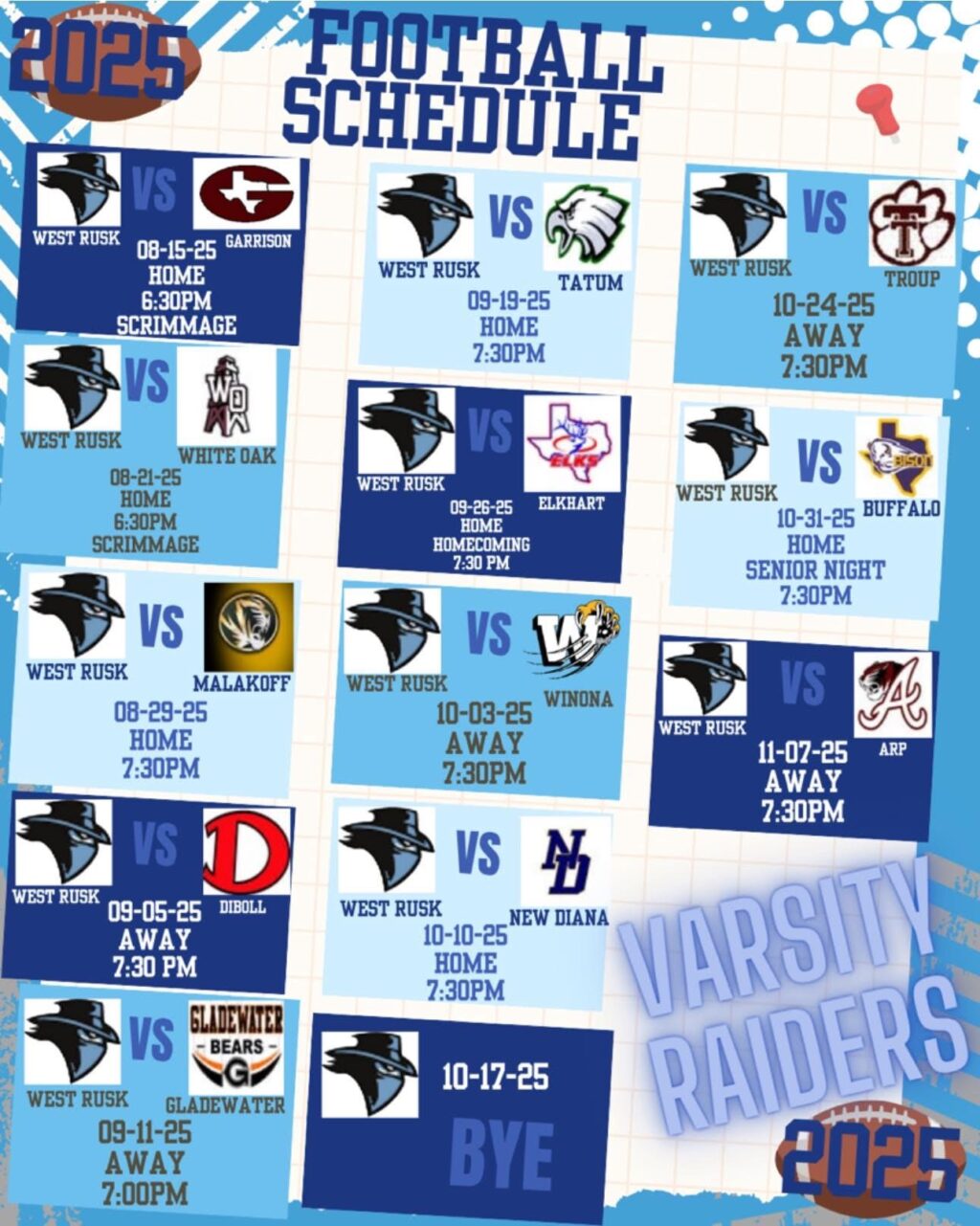 2025 ETB OFFICIAL FOOTBALL PREVIEW | WEST RUSK / A decade of postseason ...